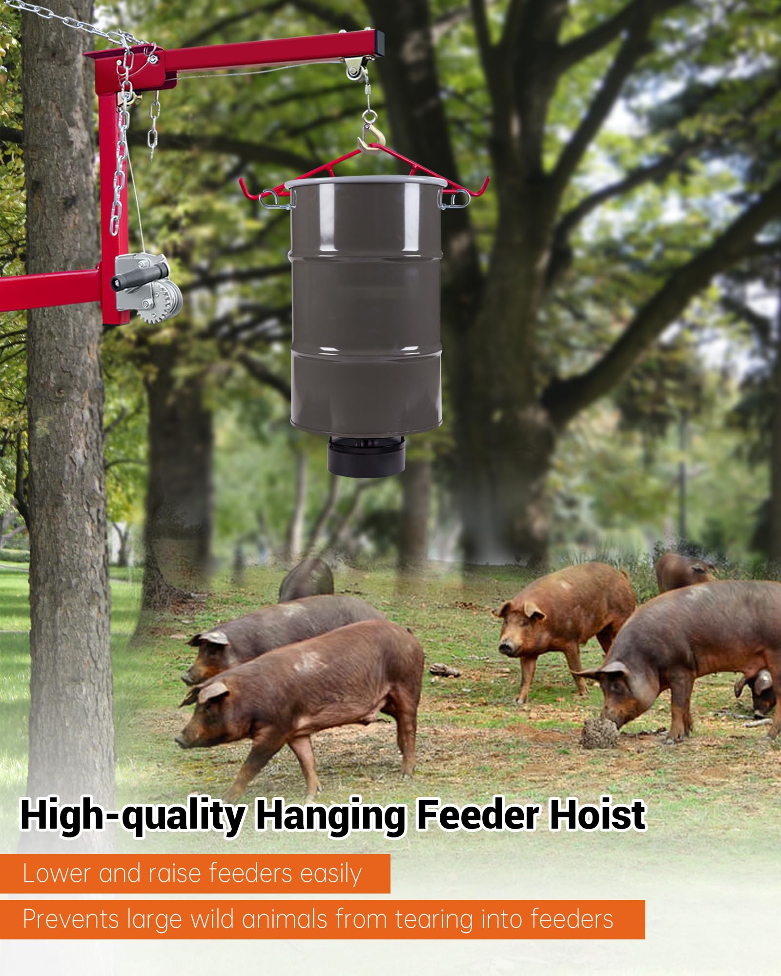 Snapklik.com : Tree Mounted Deer Hoist, 300LBS Hunting Game Hanger ...