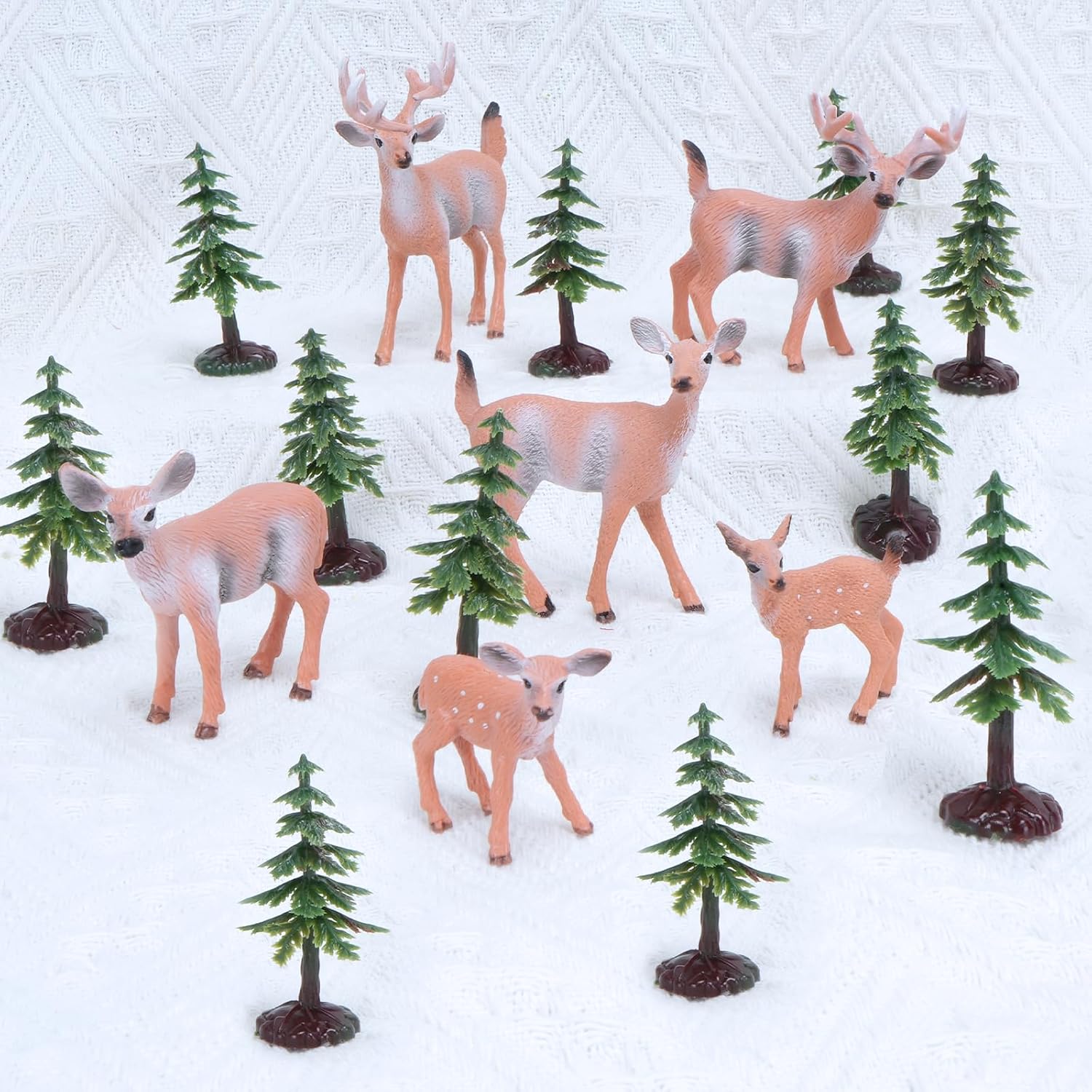 HASUDEI 6PCS Cervo Famiglia Natale Giocattoli con Figure di Animali con ...