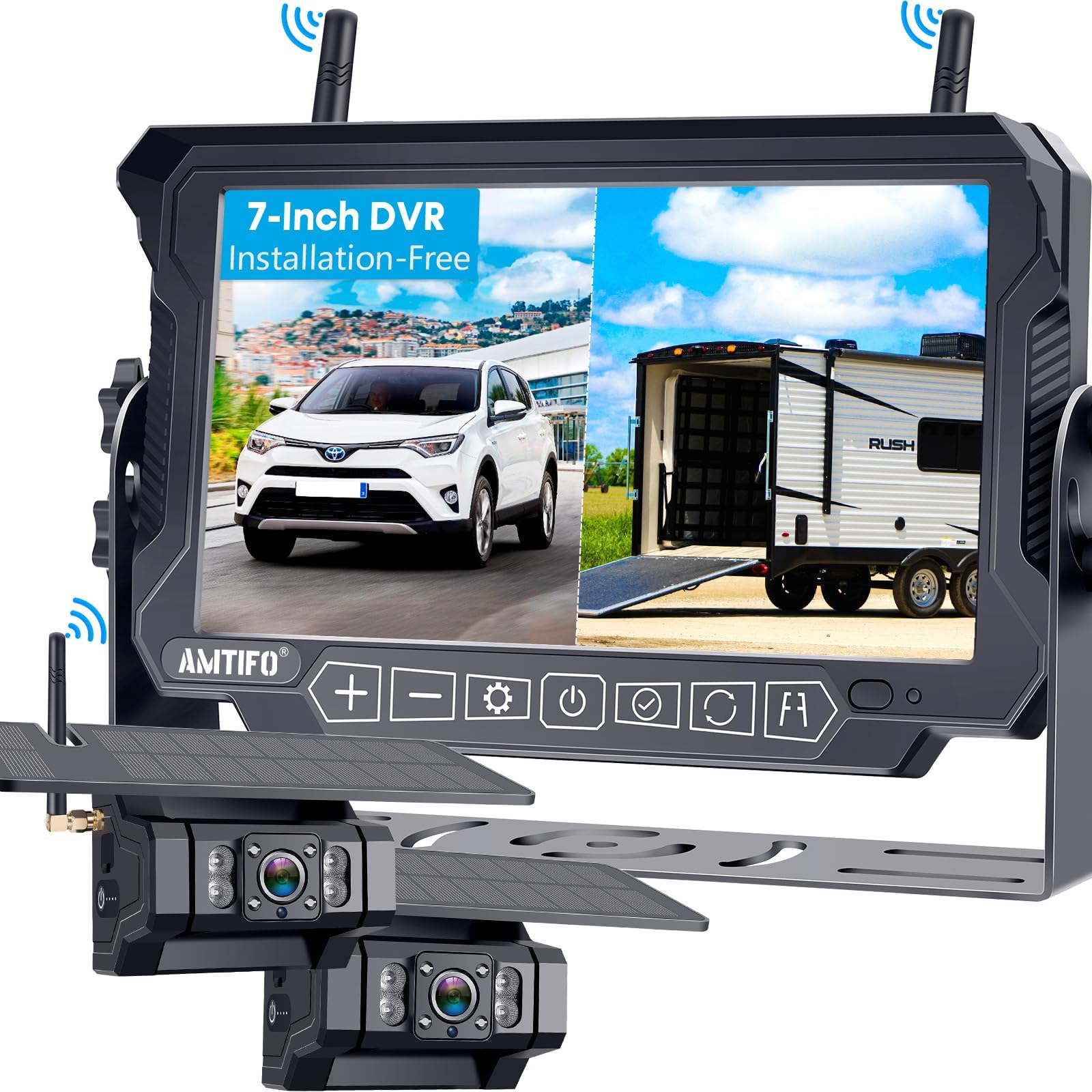 Amazon.com: RV Backup Camera Wireless Install-Free 2-Cameras: Magnetic ...
