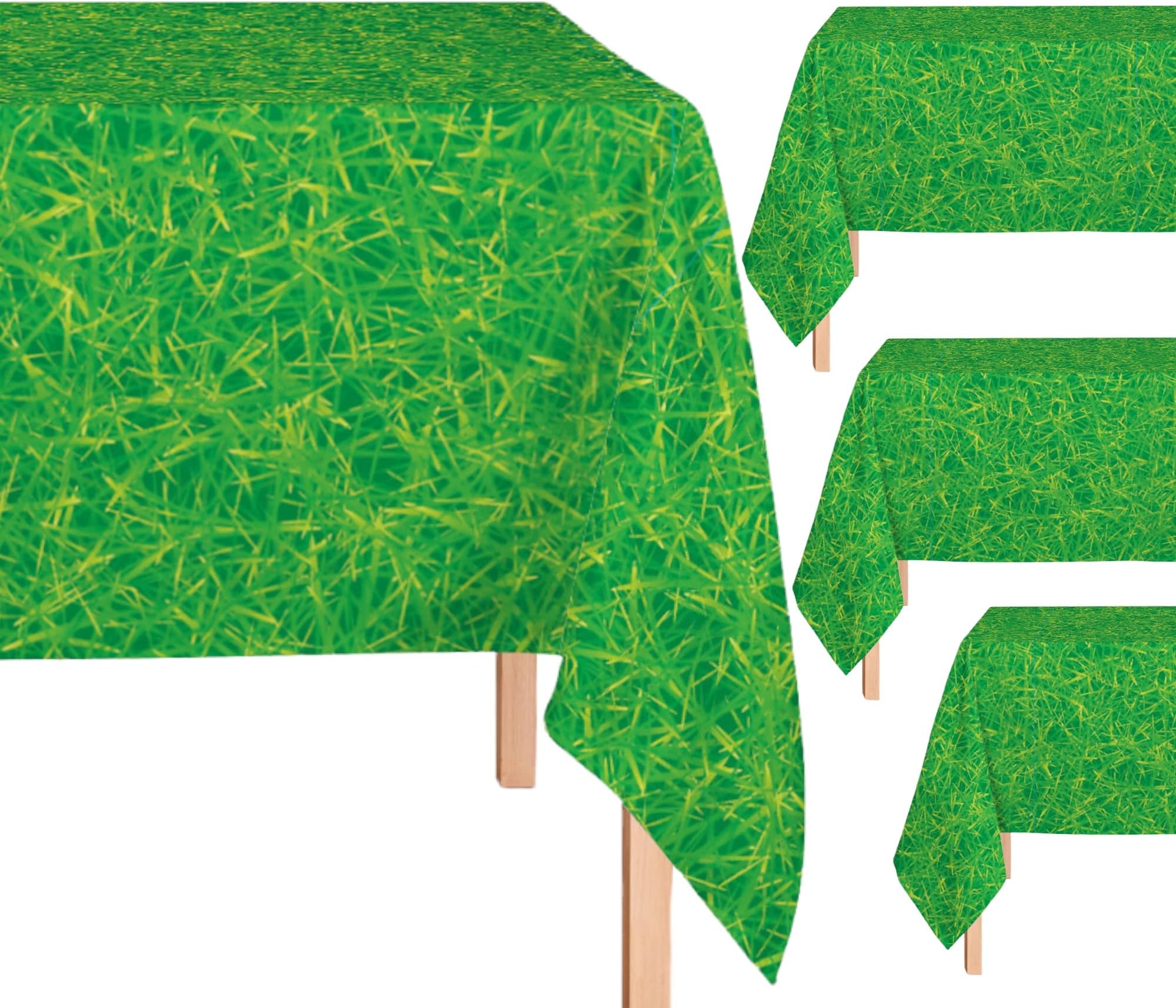 Amazon.com: Blulu 3 Pieces Disposable Plastic Grass Tablecover, Vibrant ...