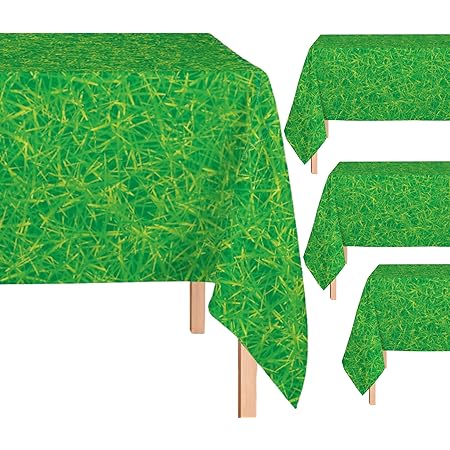 Amazon.com: Green Grass Rectangular Plastic Table Cover (54" x 108") 1 ...