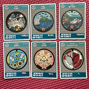 Amazon.co.jp: Manhole Cards, Ibaraki Prefecture, 6 Sheets : Toys & Games