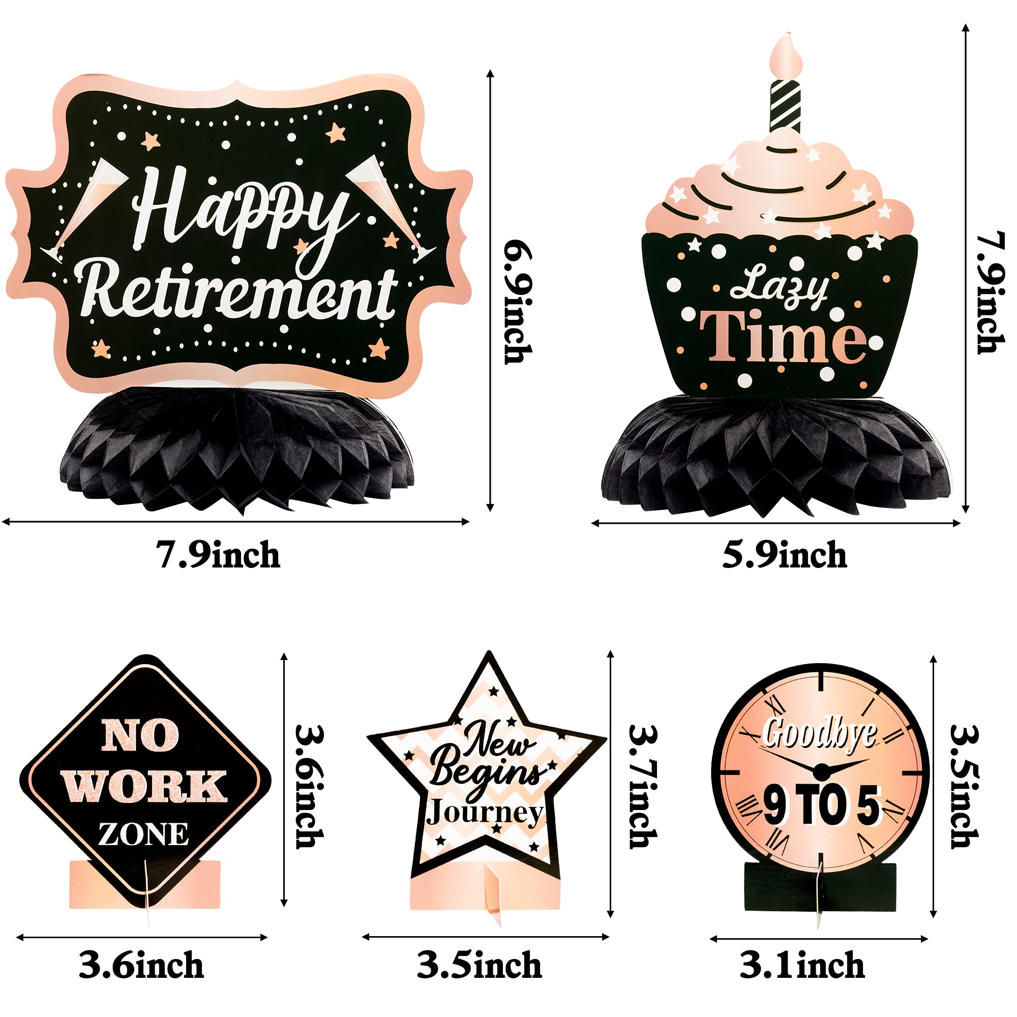 Buy MALLMALL6 12Pcs Rose Gold Retirement Party Honeycomb Centerpieces ...