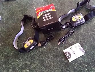 Amazon.com : Eveready Rechargeable LED Headlamps (2-Pack), IPX4 Water ...
