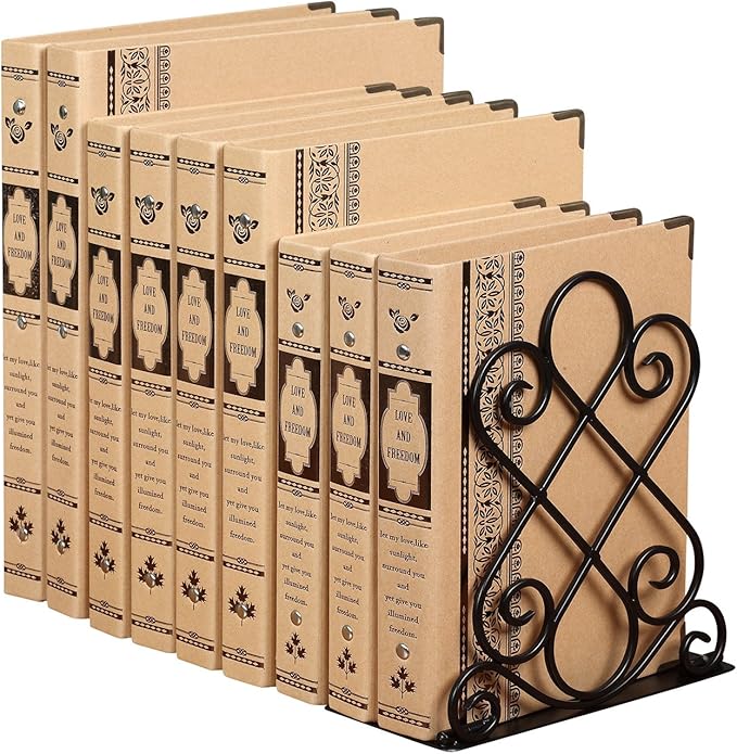 NEUN WELTEN Vintage Design Office Bookends for Shelves - Decorative ...