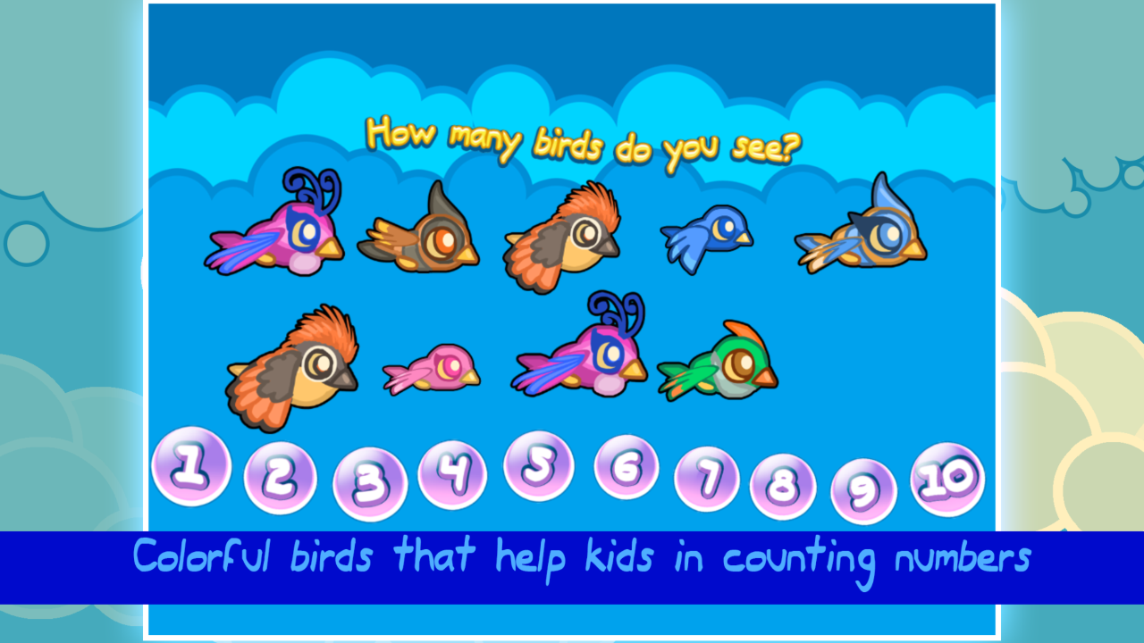 Counting Birds at the Sky 123 Learning Numbers for infant toddlers to ...