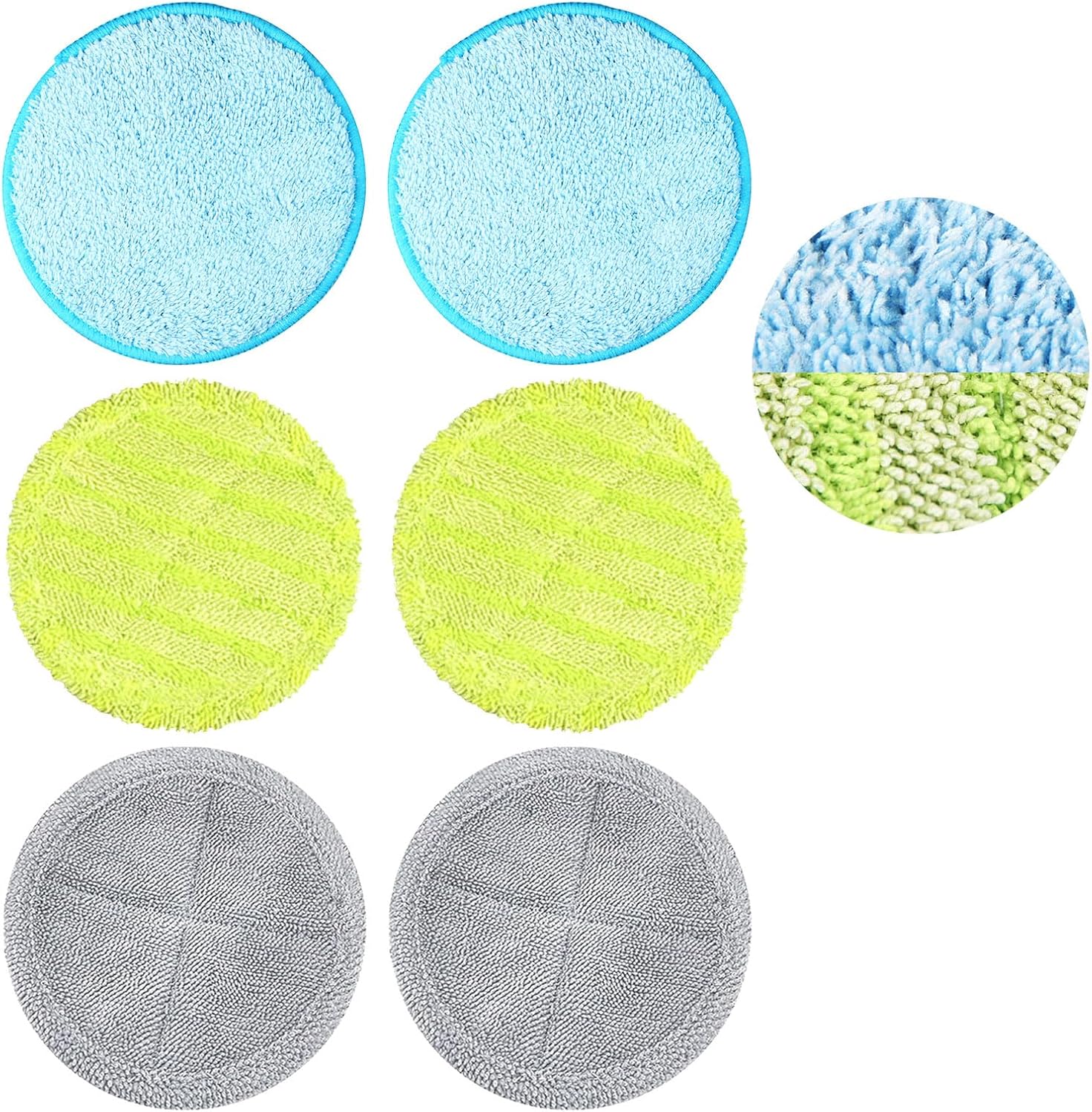 Ranaimut 6 Pcs Floating Mop Pads,Microfibre Pads for Electric Mop ...