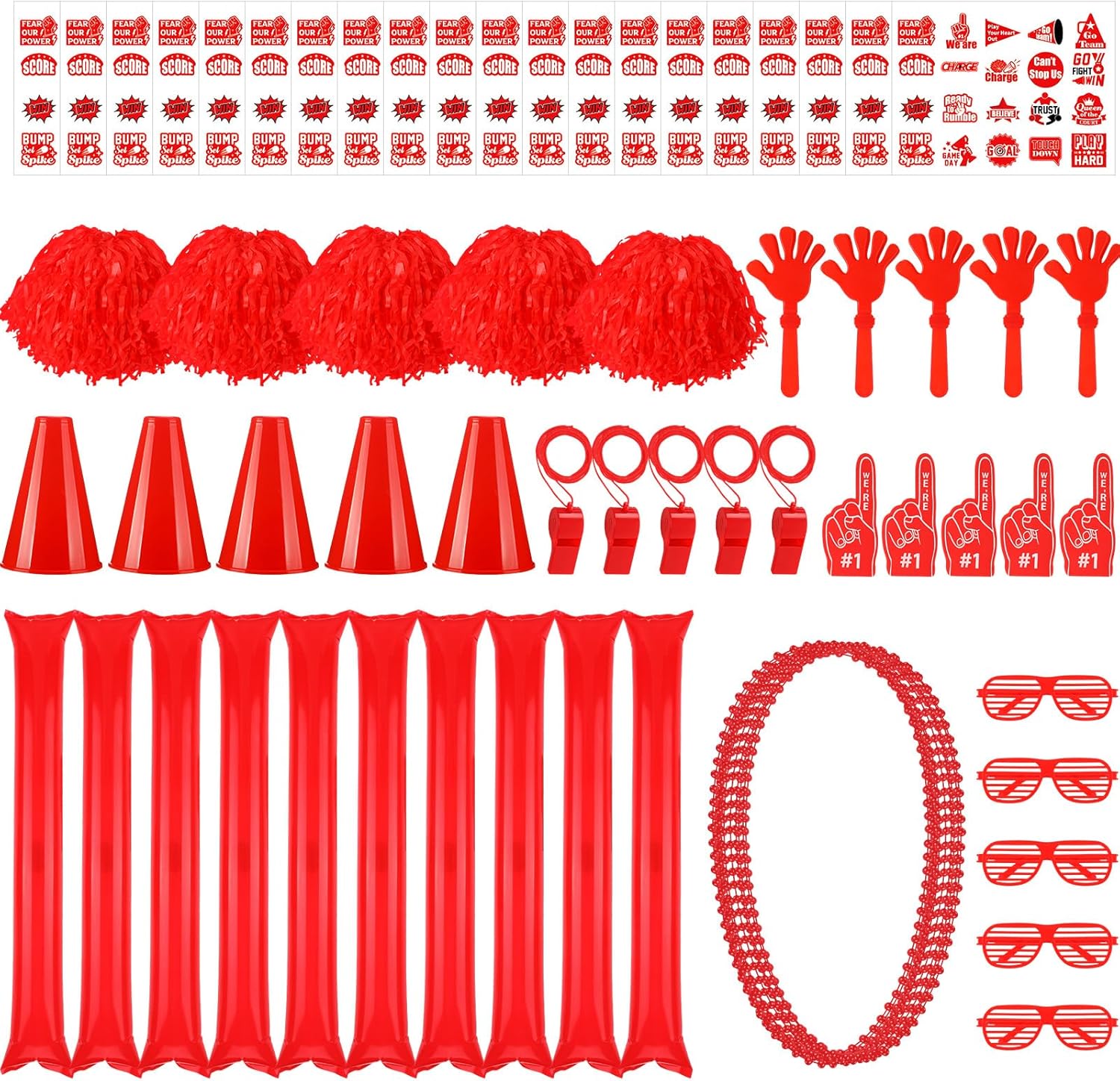 Amazon.com: Chitidr 340 Pcs Team Spirit Bulk Set Include Cheerleading ...