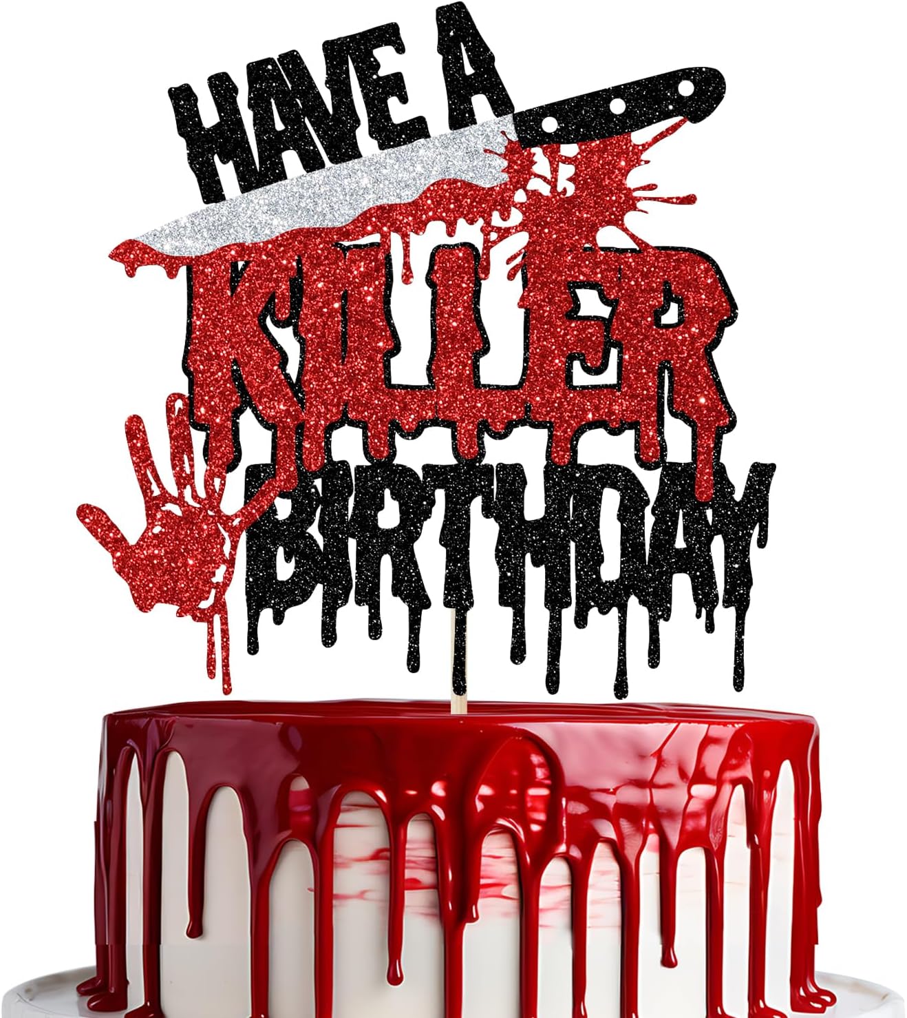 Amazon.com: Have a Killer Birthday Cake Topper, Halloween Themed ...