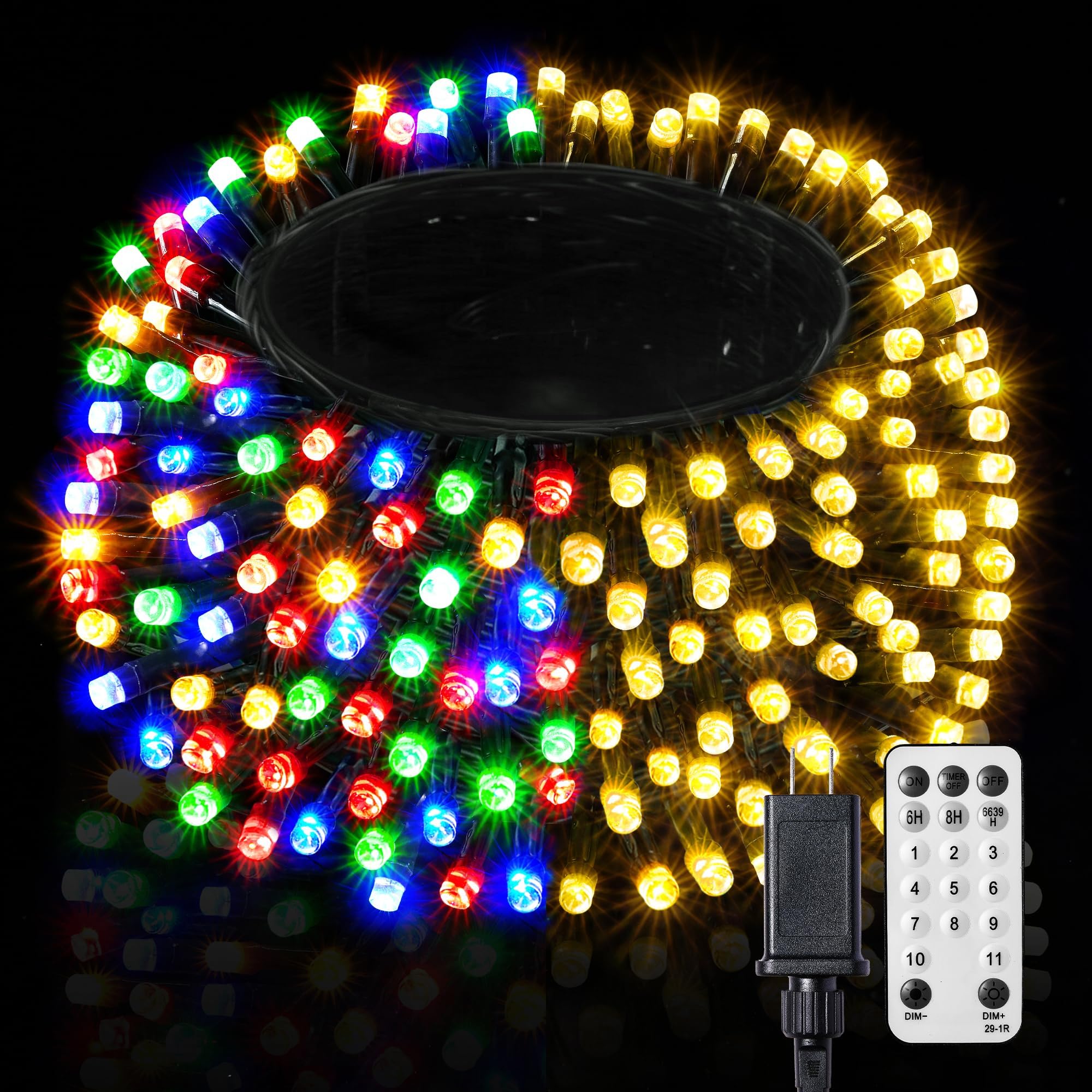 Amazon.com: Twinkle Star Christmas String Lights, 66ft 200 LED Color ...