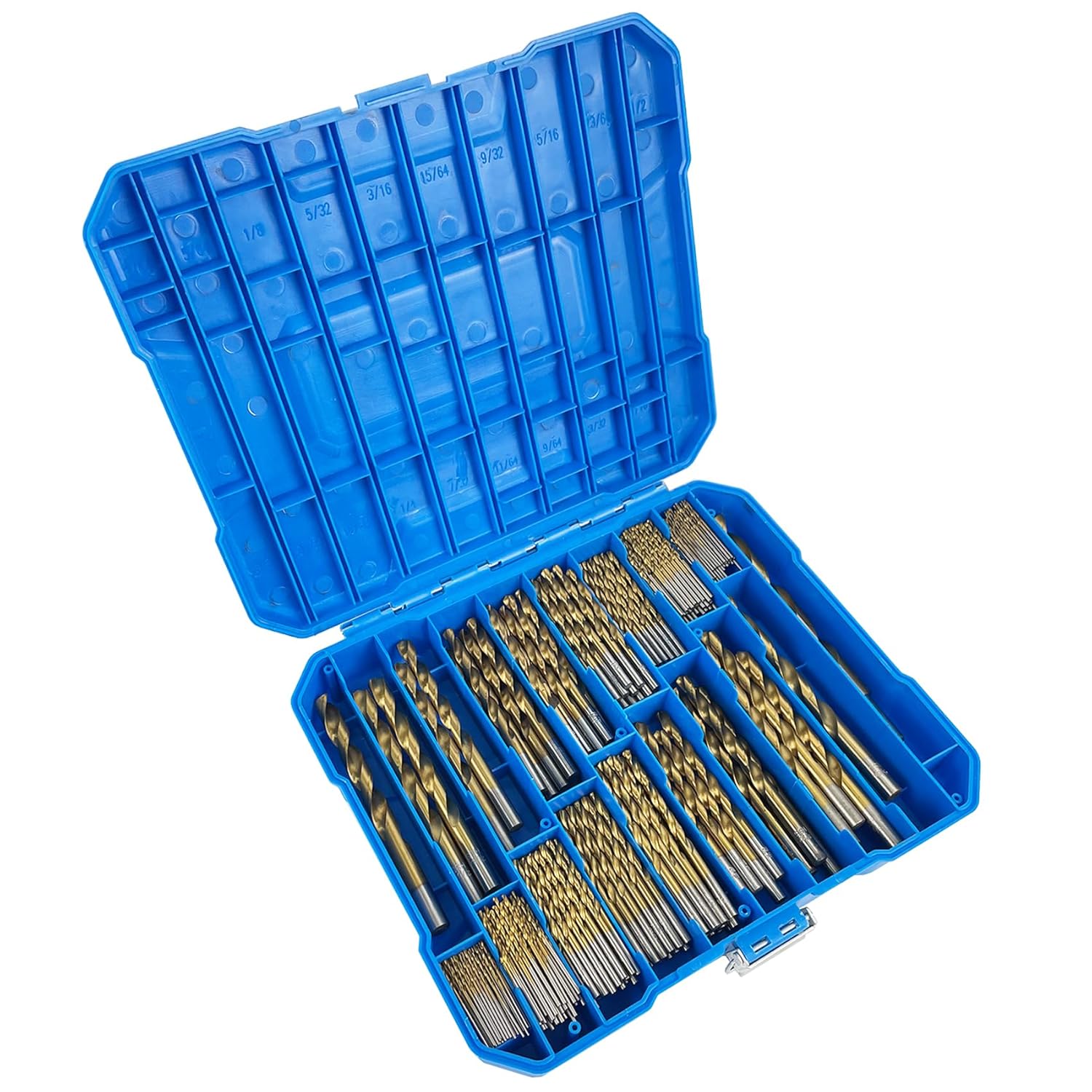 230 Pcs Titanium Twist Drill Bit Set,4241 HSS 135° Tip Drill Bits Size ...