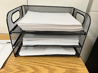 Amazon.com: Samstar 3 Tier Letter Tray Paper Organizer with Handle ...