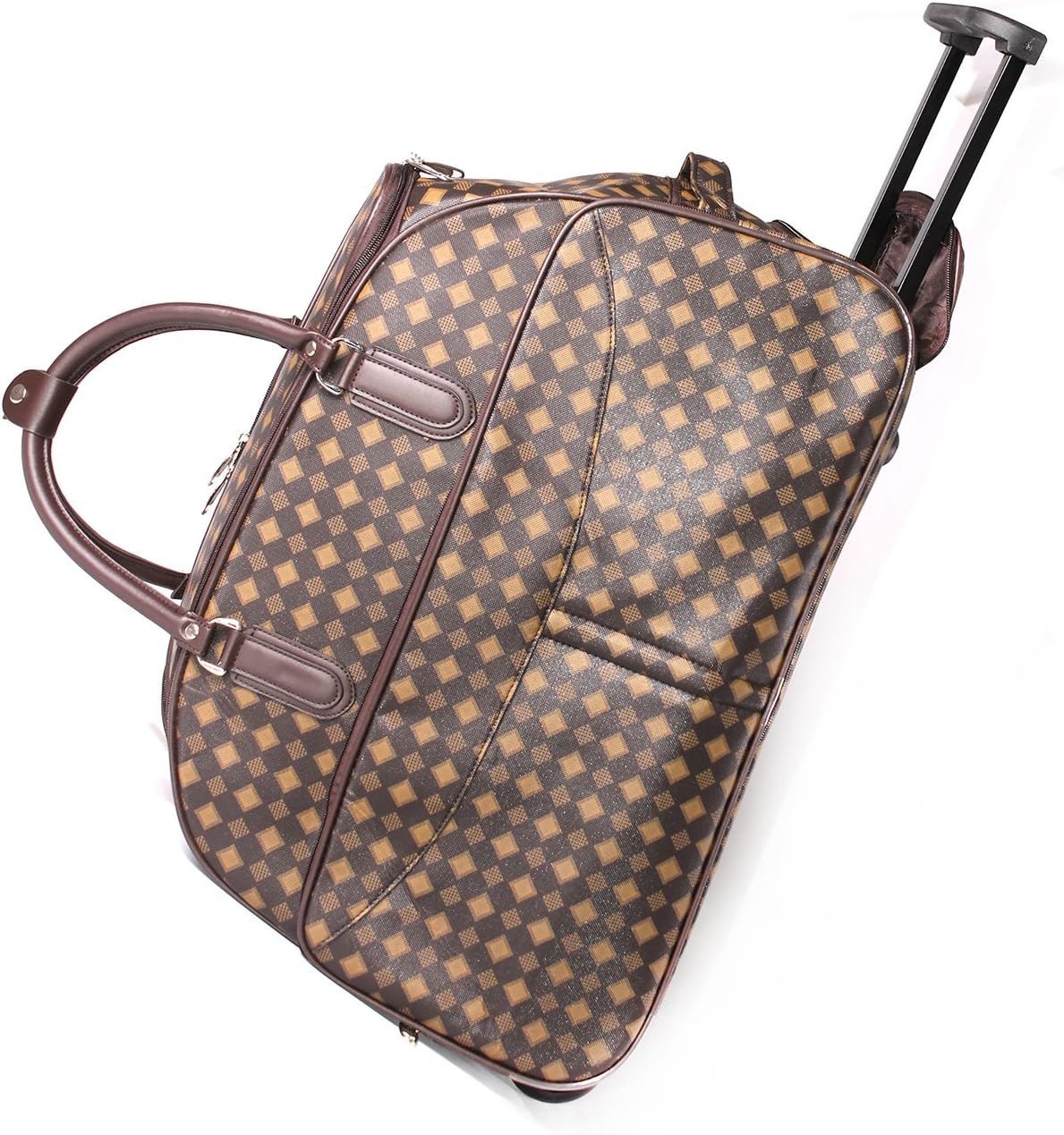 Amazon.com: Designer Inspired Monogram Pattern Wheeled Travel Trolley ...