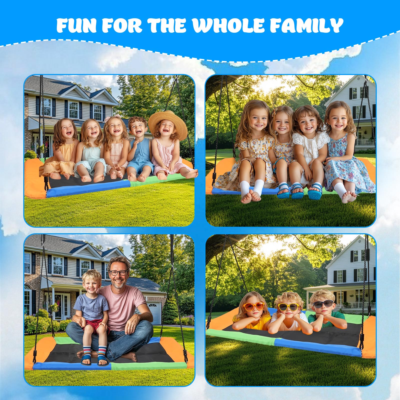 Snapklik.com : 800 Lbs Rectangular Platform SwingTree Swing For Kids ...