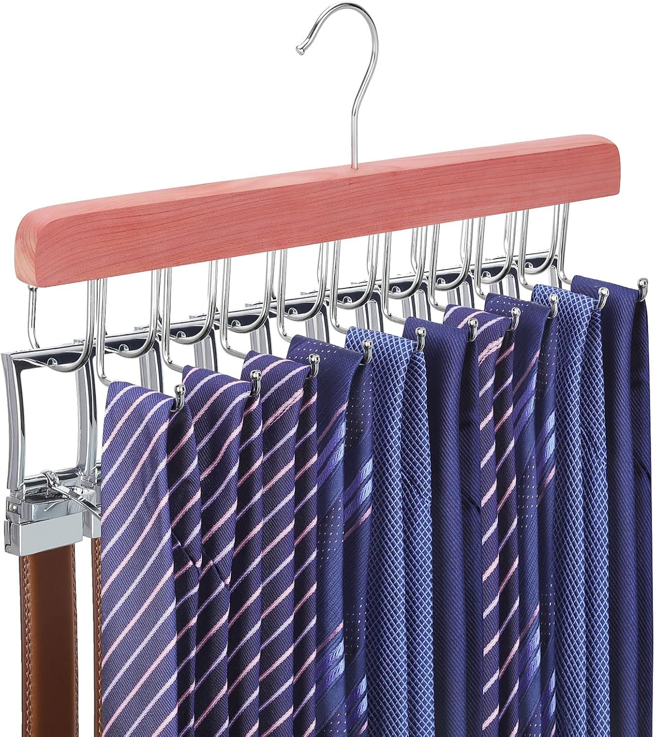Amazon.com: TOPIA HANGER Cedar 2 in 1 Belt Tie Hanger for Closet Max 30 ...