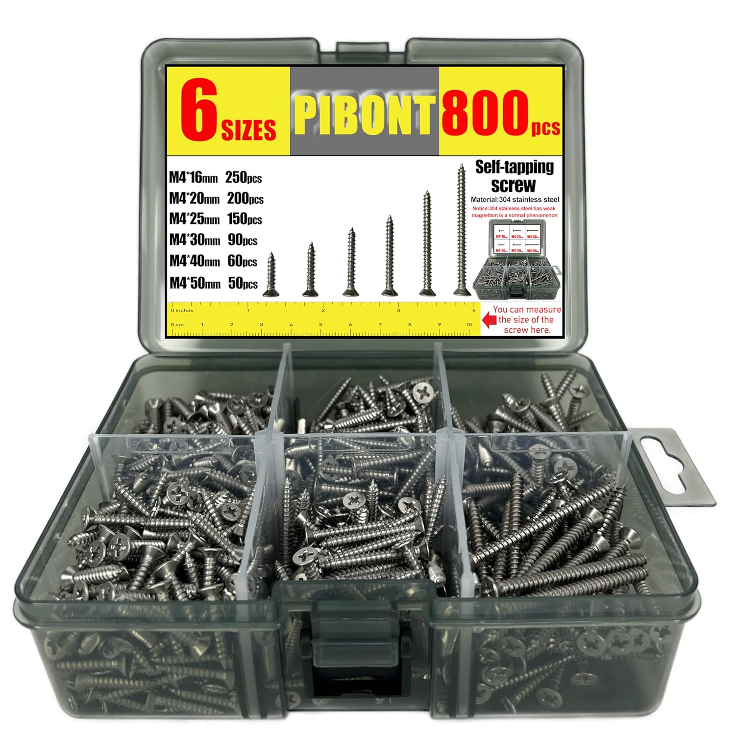 304 Stainless Steel self-Tapping Screws Kit,High Strength self Tapping ...