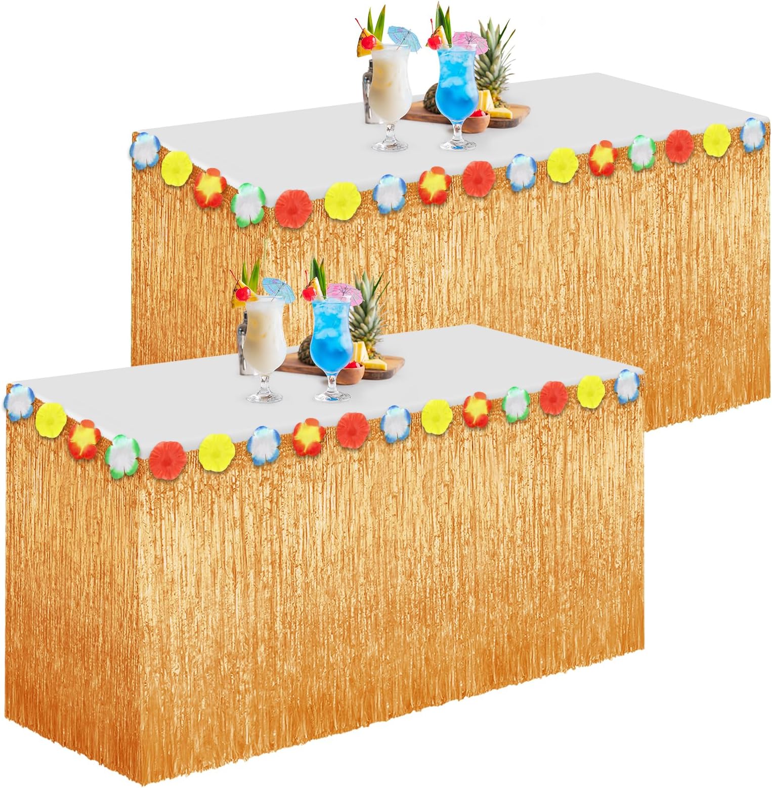 Amazon.com: Morcheiong 1 Pack Luau Grass Table Skirt, 9 Feet x 29.5 ...