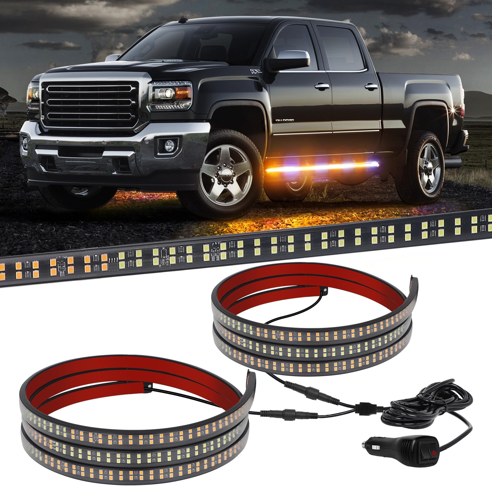 Amazon.com: XRIDONSEN 60 inch Truck Tailgate Strobe Lights Strip 360 ...