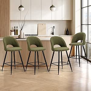 Oikiture Bar Stool Set of 4, Kitchen Counter Barstools Dining Chair ...