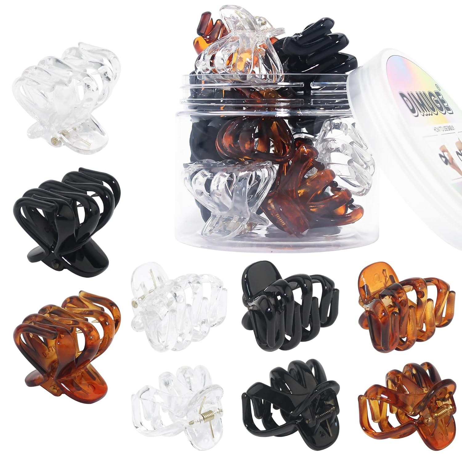 Amazon.com : DIMUGE 4CM Medium Small Hair Claw Clips 9 pcs Octopus Hair ...