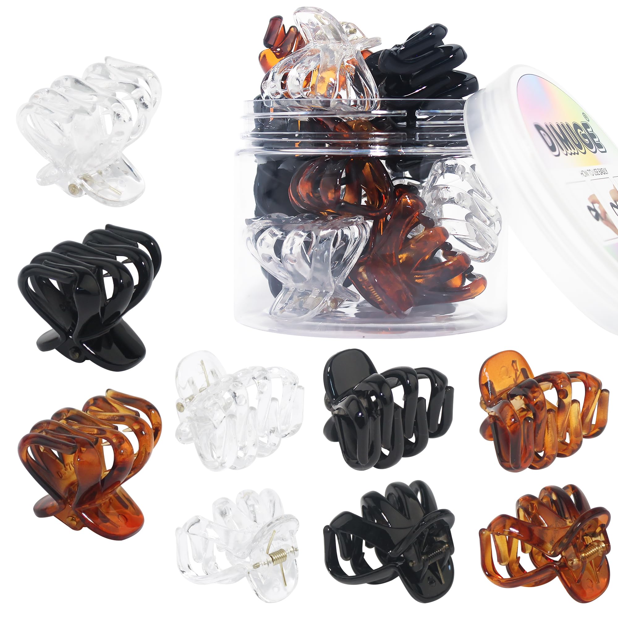 Amazon.com : DIMUGE 4CM Medium Small Hair Claw Clips 9 pcs Octopus Hair ...