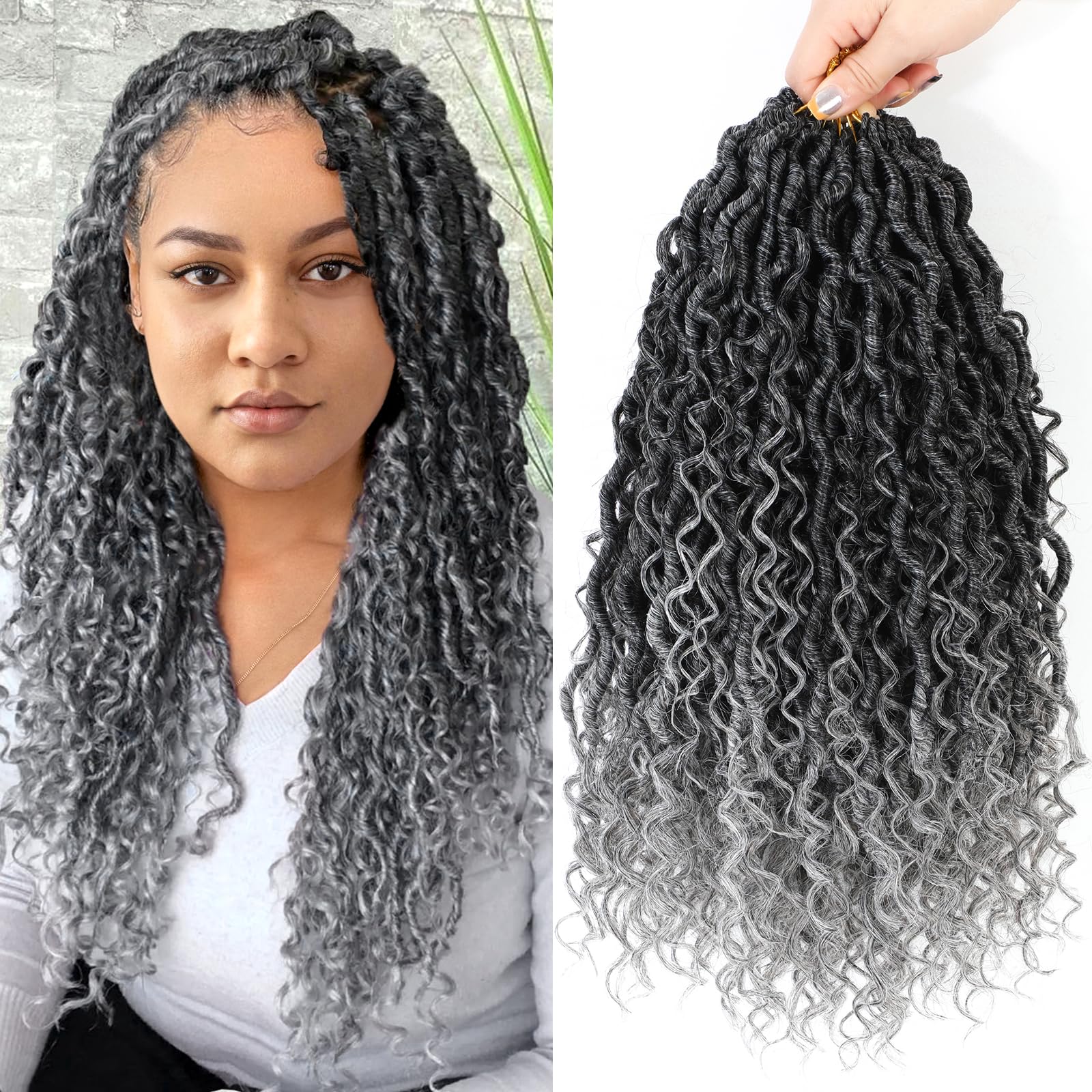 Amazon.com : Alicoco Goddess Locs Crochet Hair 18 Inch 8 Packs Faux ...