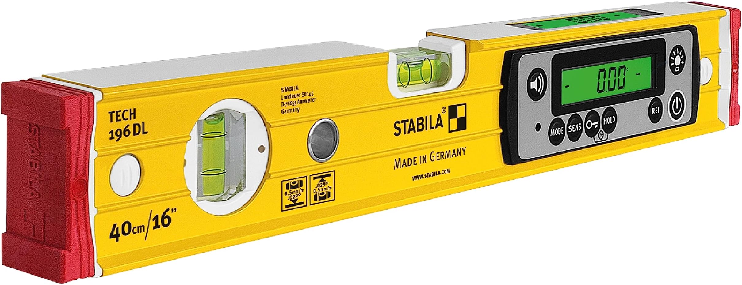 Stabila, Yellow/Black STB196E-2-60P 60cm Electronic Spirit Level IP65 ...