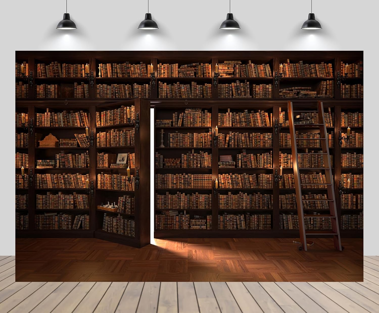 Amazon.com : CHNYWORK 5ftx3ft Magic Bookshelf Backdrop Magical Wizard ...