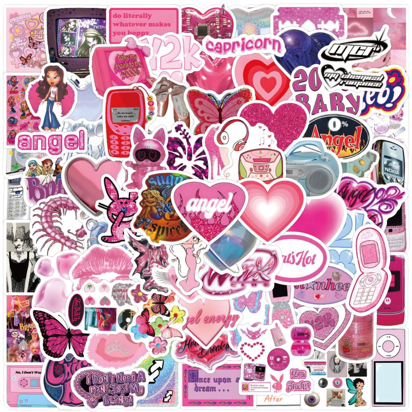 BDSHUNBF 123PCS Aesthetic Stickers, Cute Stickers, Retro Stickers ...