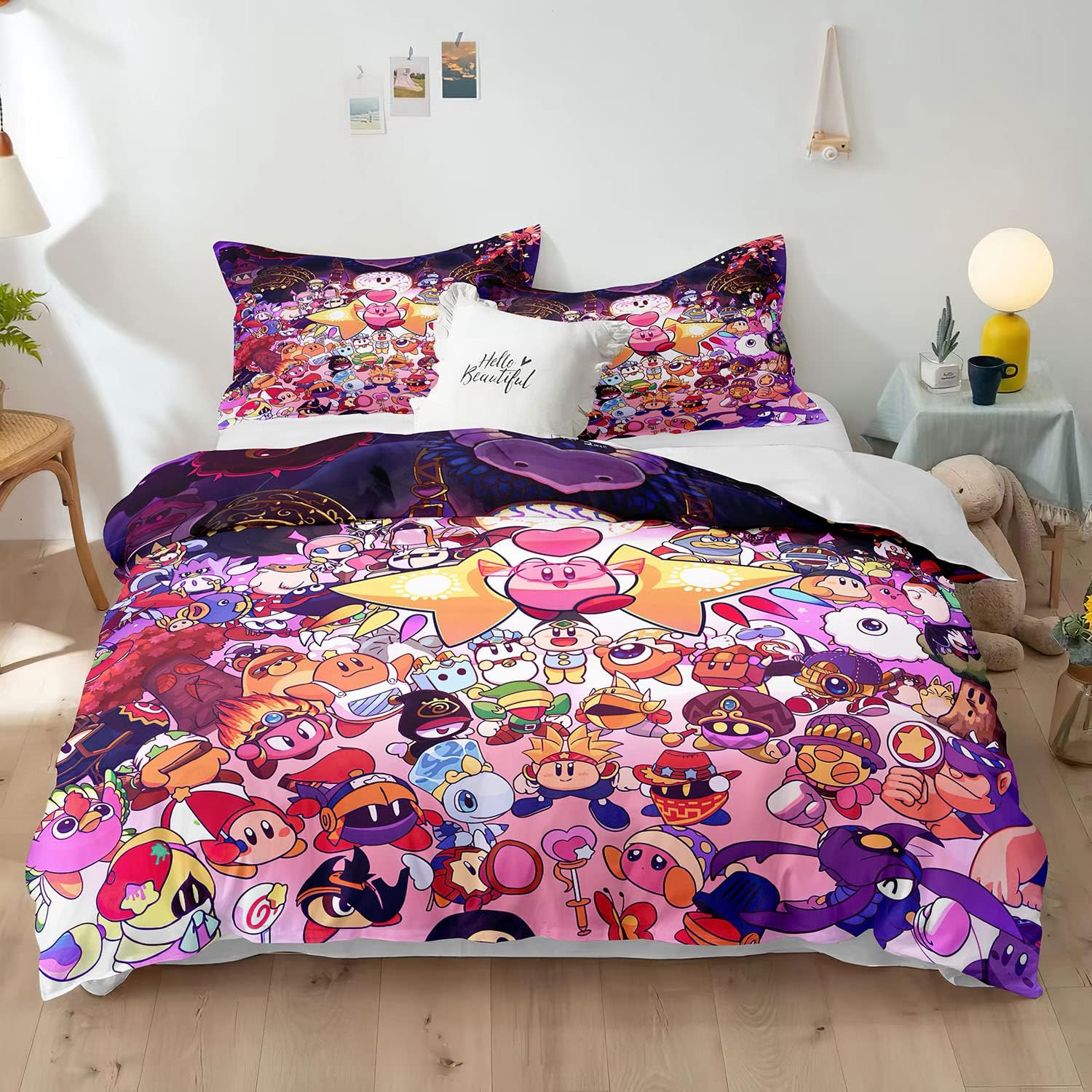 Amazon.com: Cartoon Bed Set, 3D Printed Anime Duvet Cover, Cartoon ...