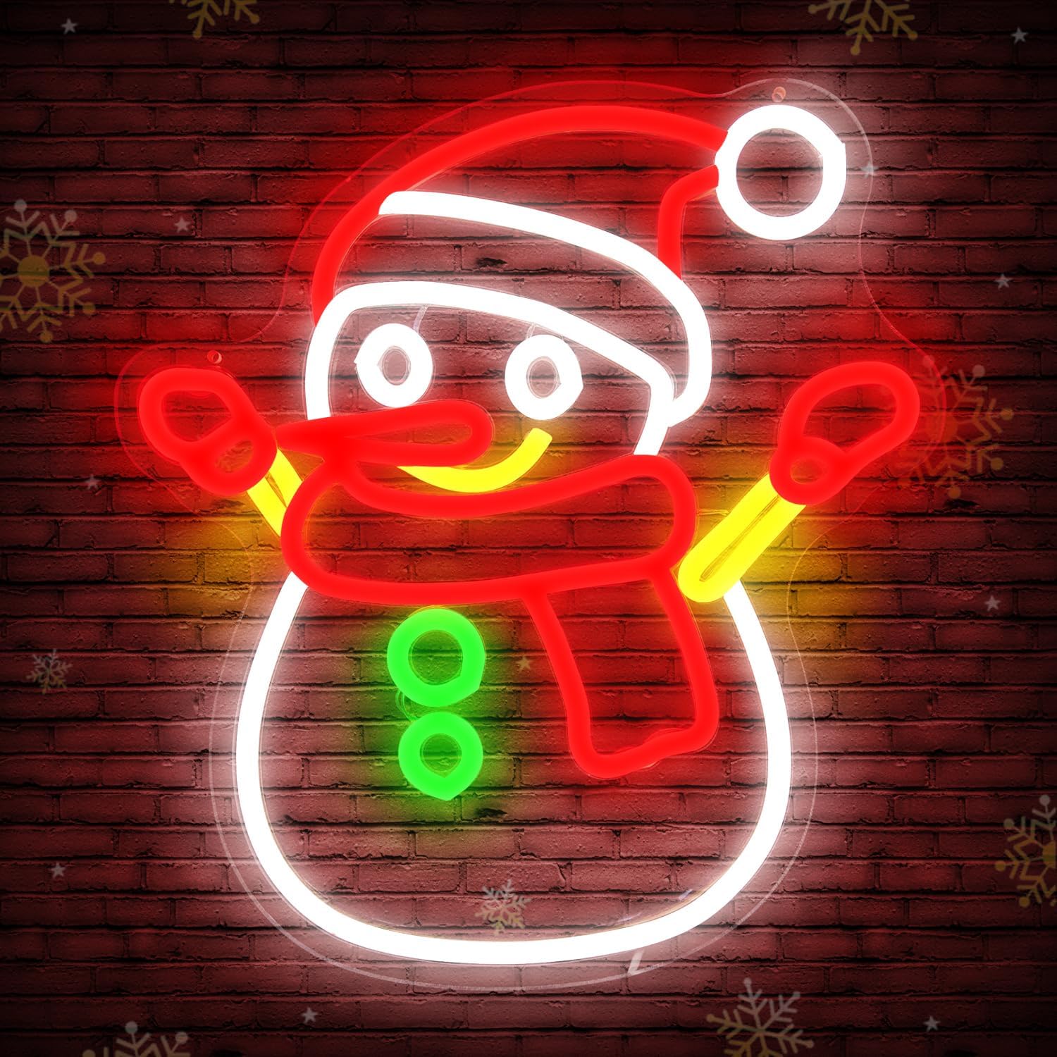 Cheunyar Christmas Snowman Neon Sign Dimmable Christmas Neon Signs for ...