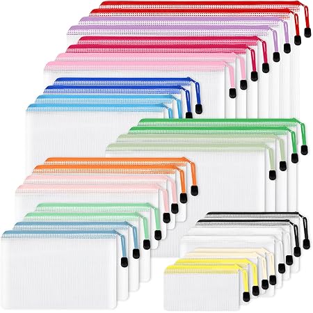 Amazon.com : 10 pcs A5 Zipper File Bags, baotongle Zippered Waterproof ...