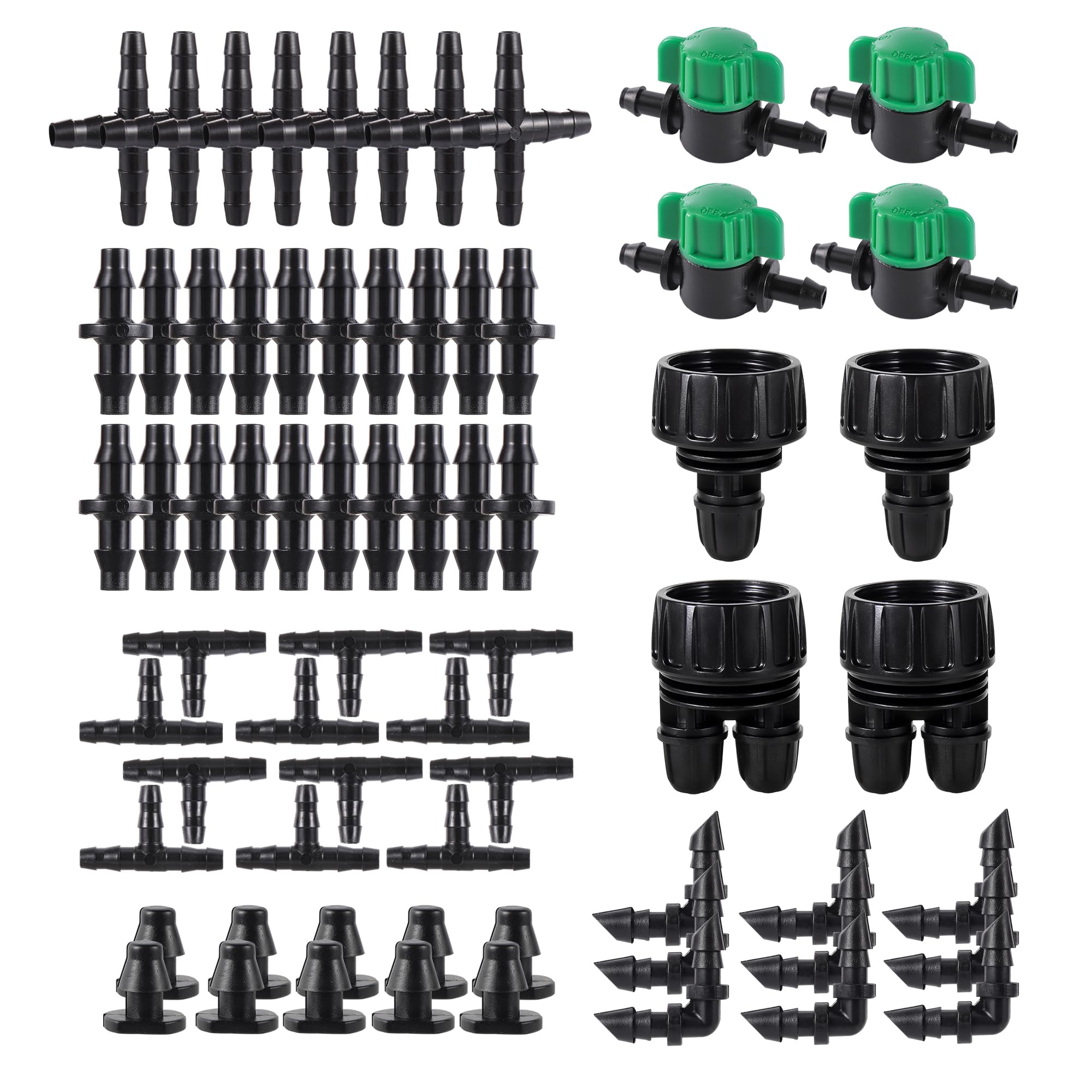 Adjustable Flow Sprinklers 25 Pcs Green Drip Irrigation Emitters With ...