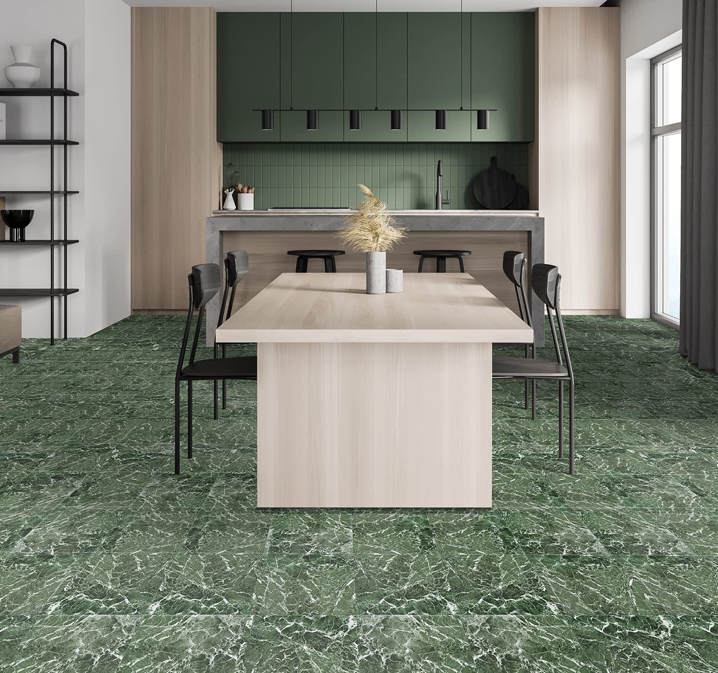 Green Vinyl Tile Plank Harvey Maria Parquet Hunter Green LVT