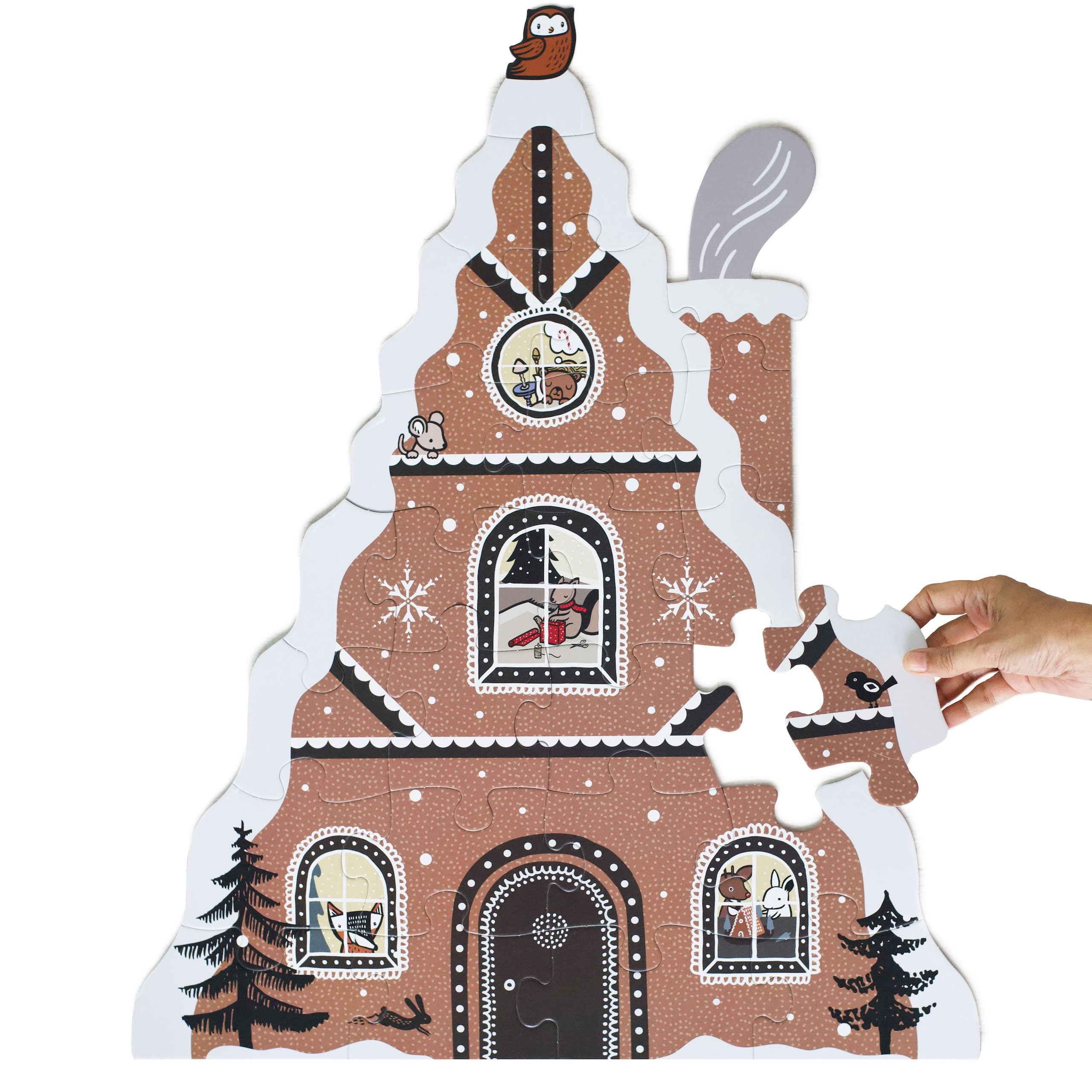 Amazon.com: Gingerbread House Floor Puzzle, 24 Large Pieces, Winter ...