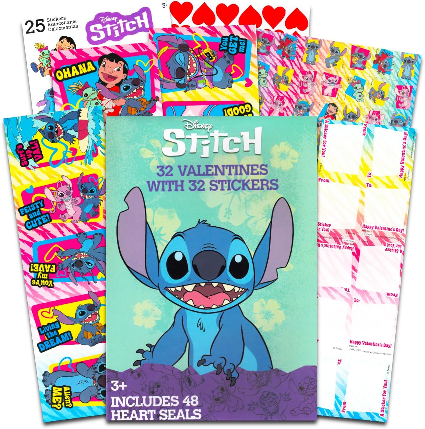 Amazon.com: Disney Lilo and Stitch Classroom Valentines Cards for Boys ...