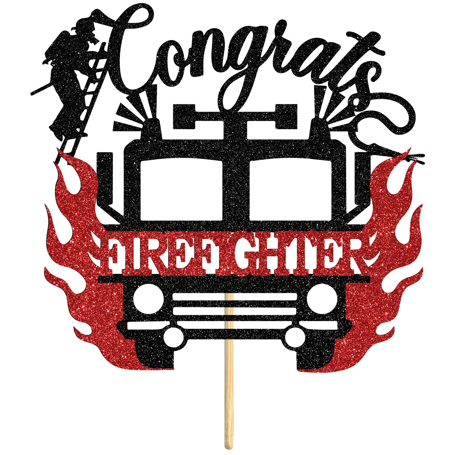 Amazon.com: Congrats Firefighter Cake Topper, Congrats Grad/Future ...