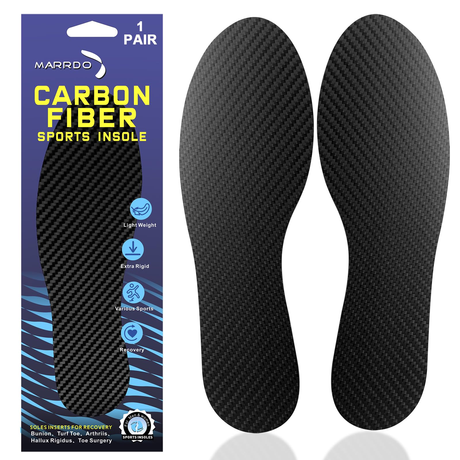Snapklik.com : Carbon Fiber Insole 1 Pair For Men & Women, Rigid ...