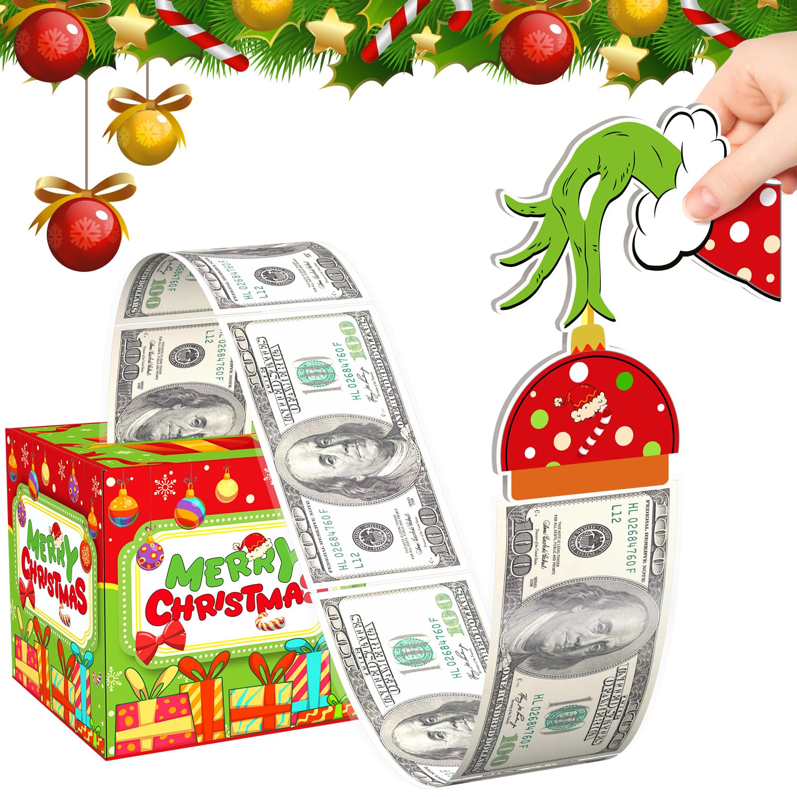 Amazon.com: AFZMON Christmas Money Box for Cash Gift, Xmas Surprise ...