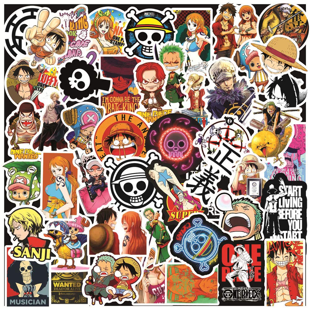 100Pcs One Piece Stickers Pack for Laptop| Nami Zoro Ace Luffy Chopper ...