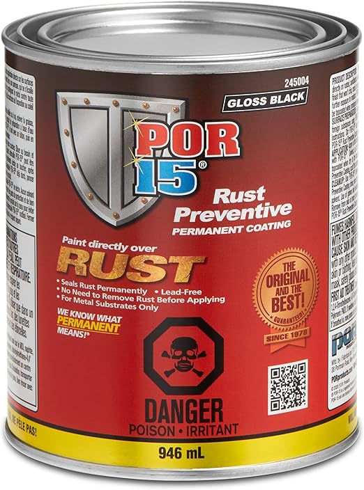POR-15 45004 Gloss Black Rust Preventive Paint - 1 Quart : Amazon.com ...