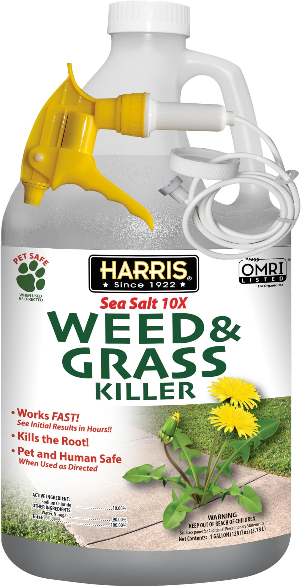 Amazon.com : Harris 10X Sea Salt Grass Killer, Pet Safe, Kills to The ...