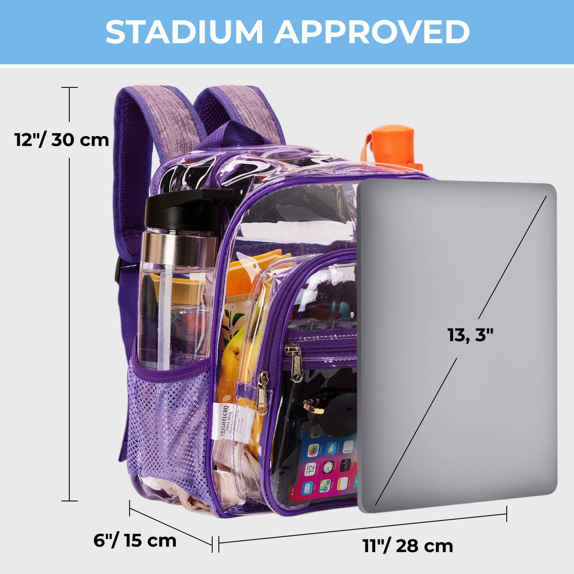 Snapklik.com : SHYLERO Clear Backpack Stadium Approved - Clear PVC Bag ...