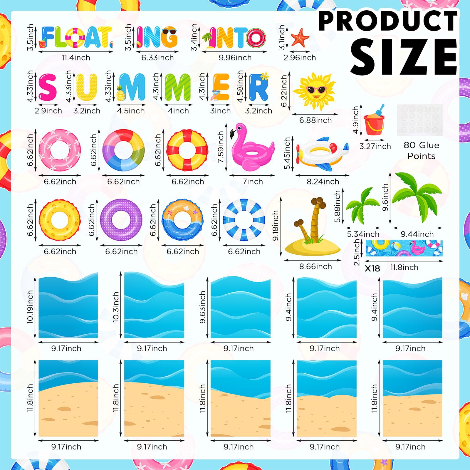 Snapklik.com : Pasimy Summer Bulletin Board Decorations Set Beach ...
