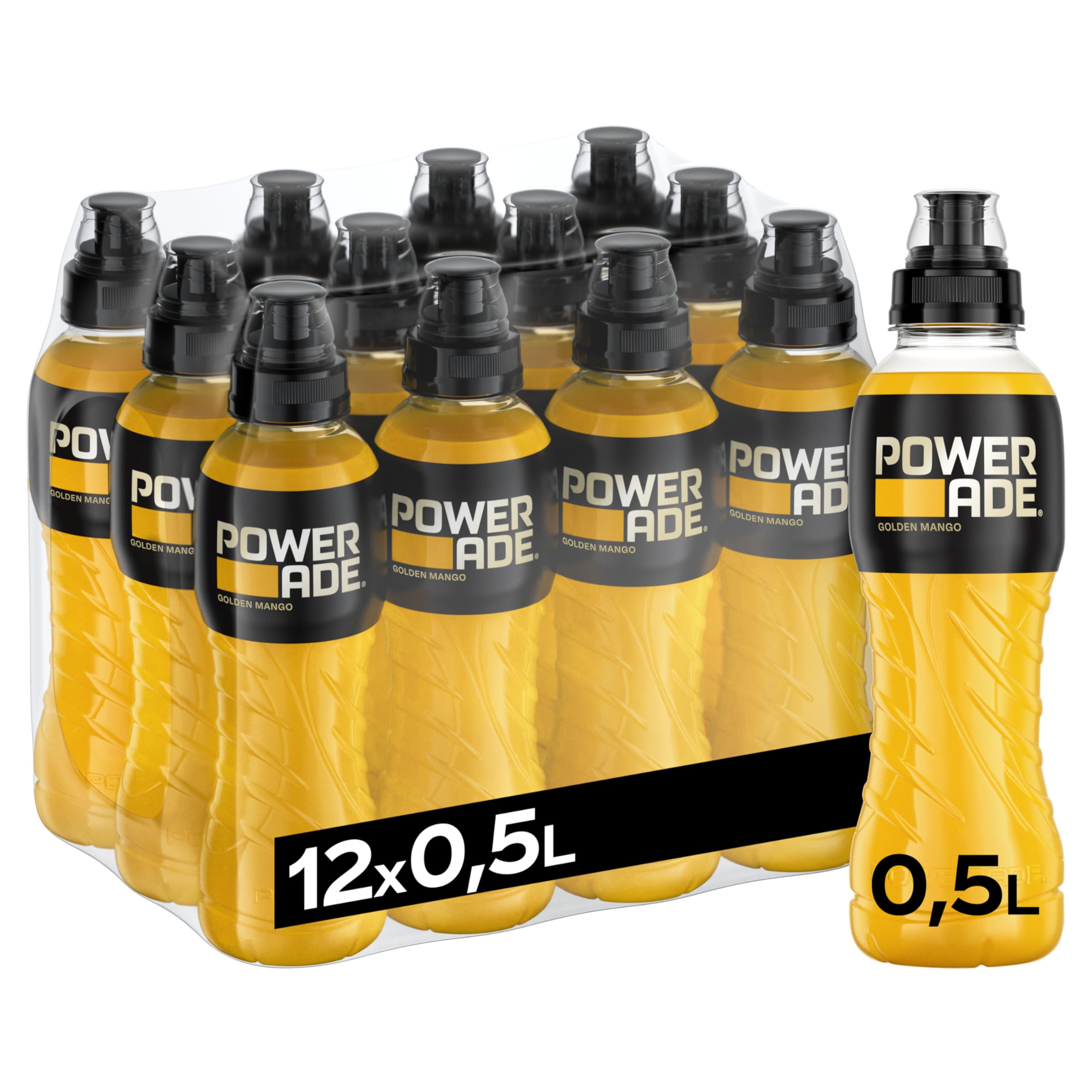 Powerade Sports Golden Mango, kalorienarmes Sport Getränk mit Mango ...