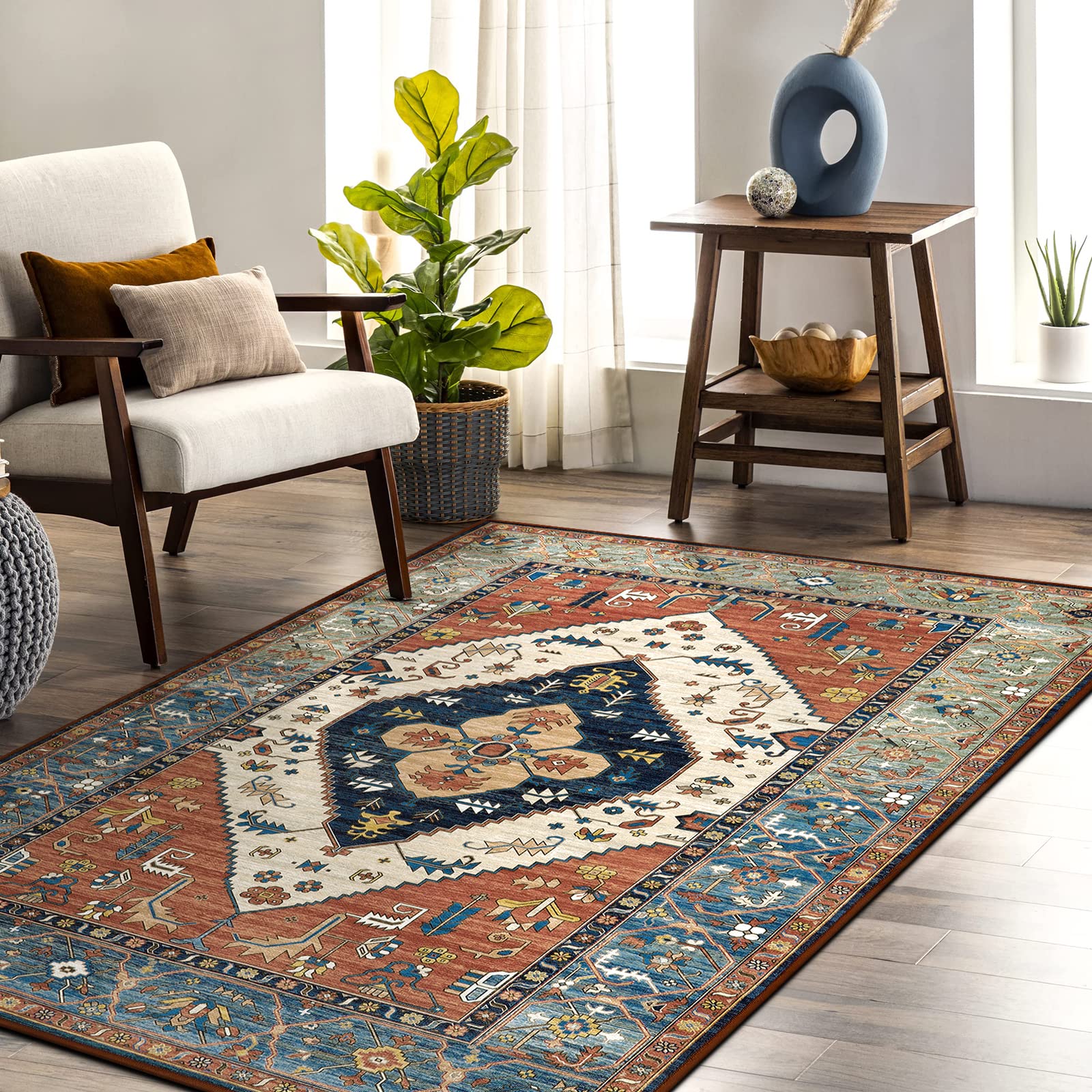 Amazon.com: Beeiva Oriental Entry Rugs for Inside House, Boho 3x5 Rug ...