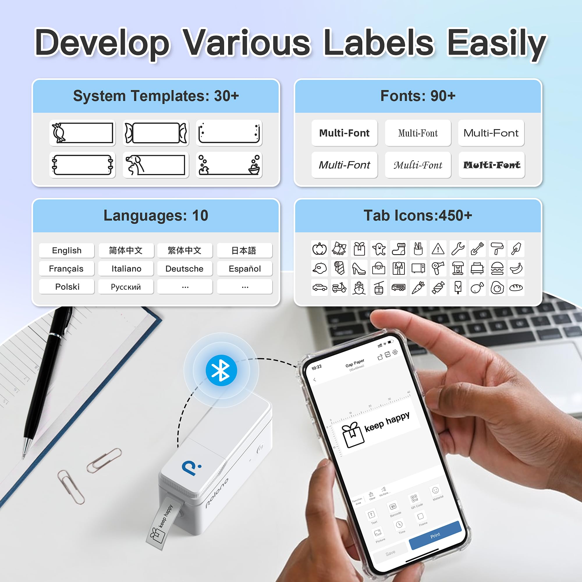 Snapklik.com : POLONO Genuine P31S Label Maker Tape, Adapted Label ...