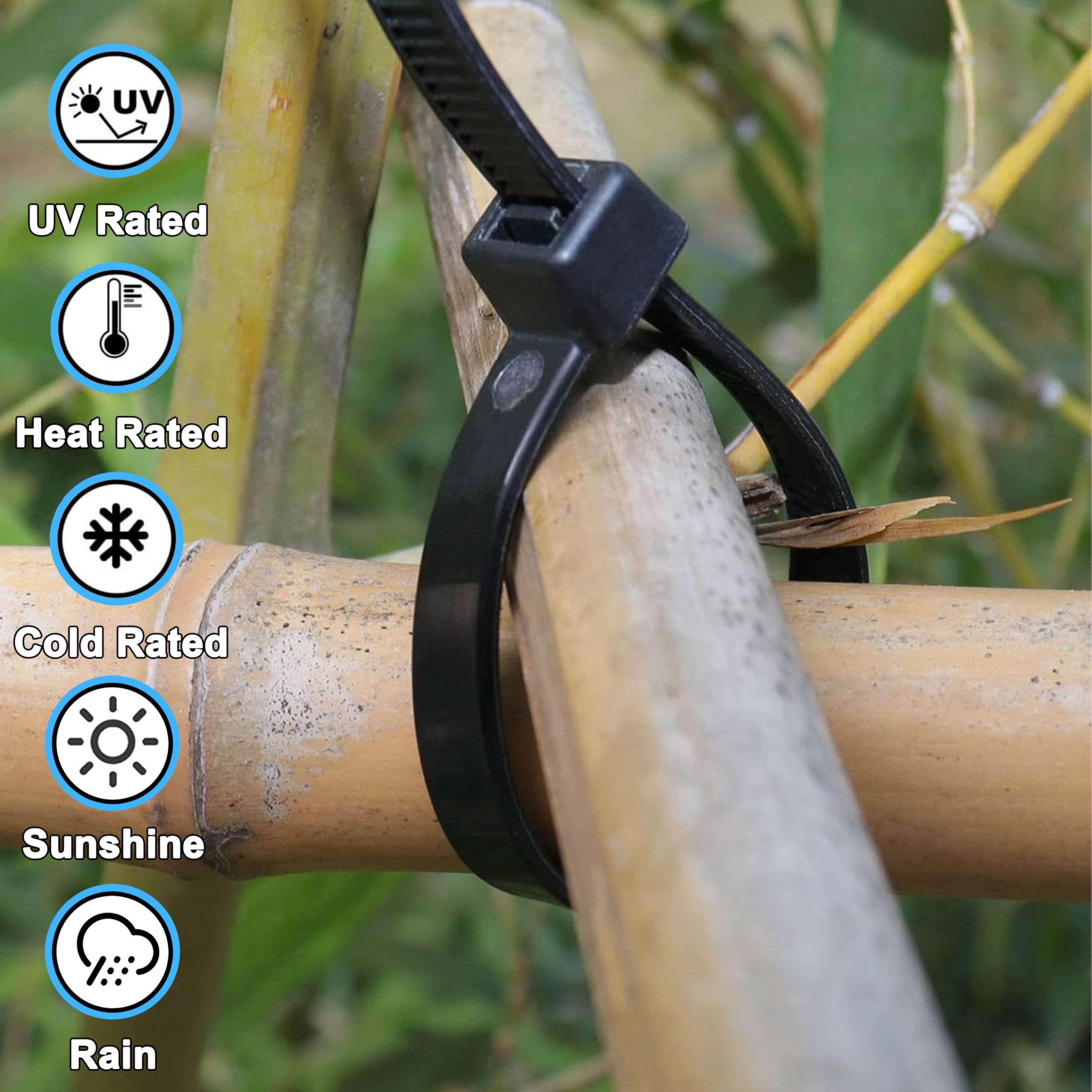 Snapklik.com : Long Zip Ties Heavy Duty 14 Inch X 0.3" 120 Lbs 100-Pack ...