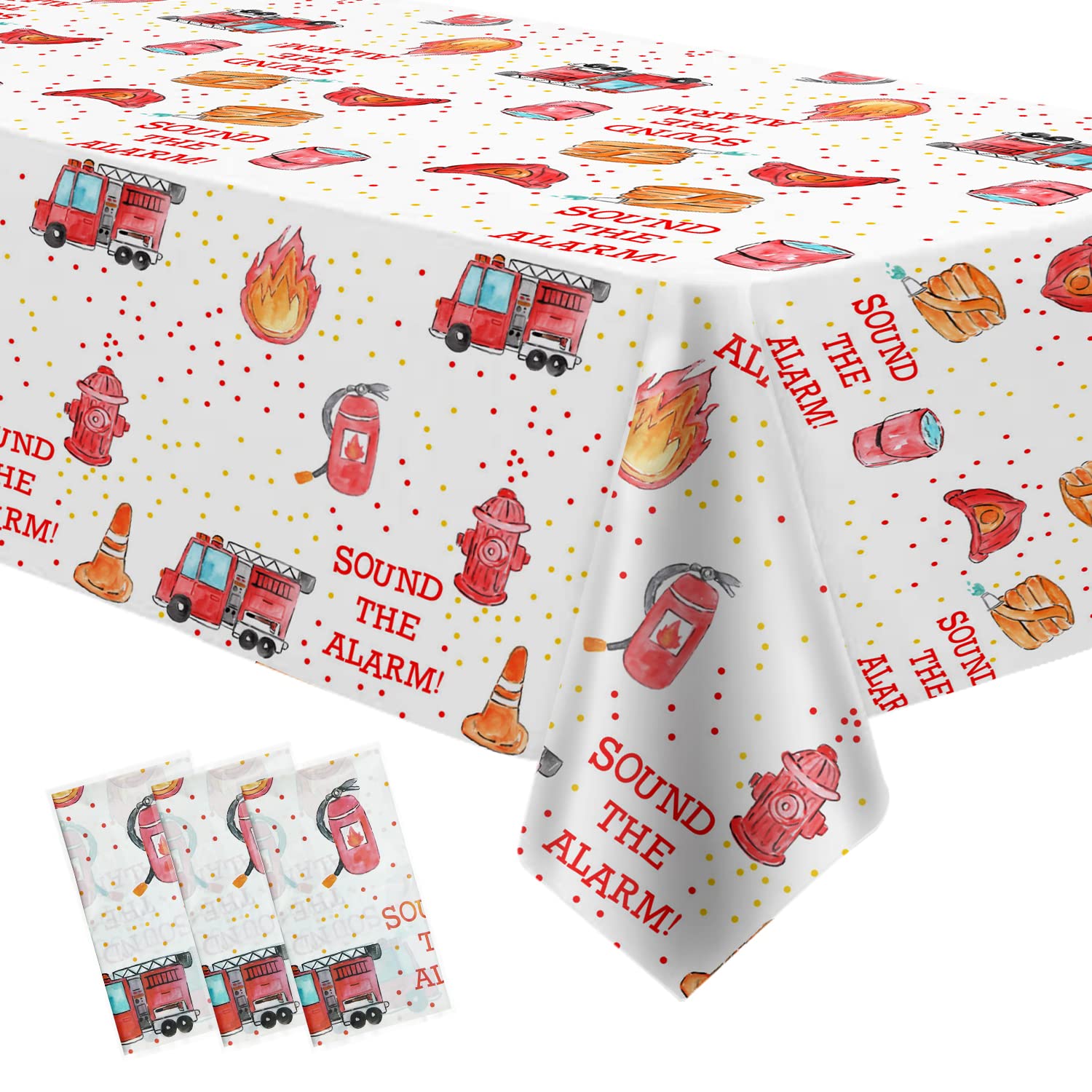 Snapklik.com : HIPVVILD Fire Truck Birthday Party Tablecloth Supplies ...