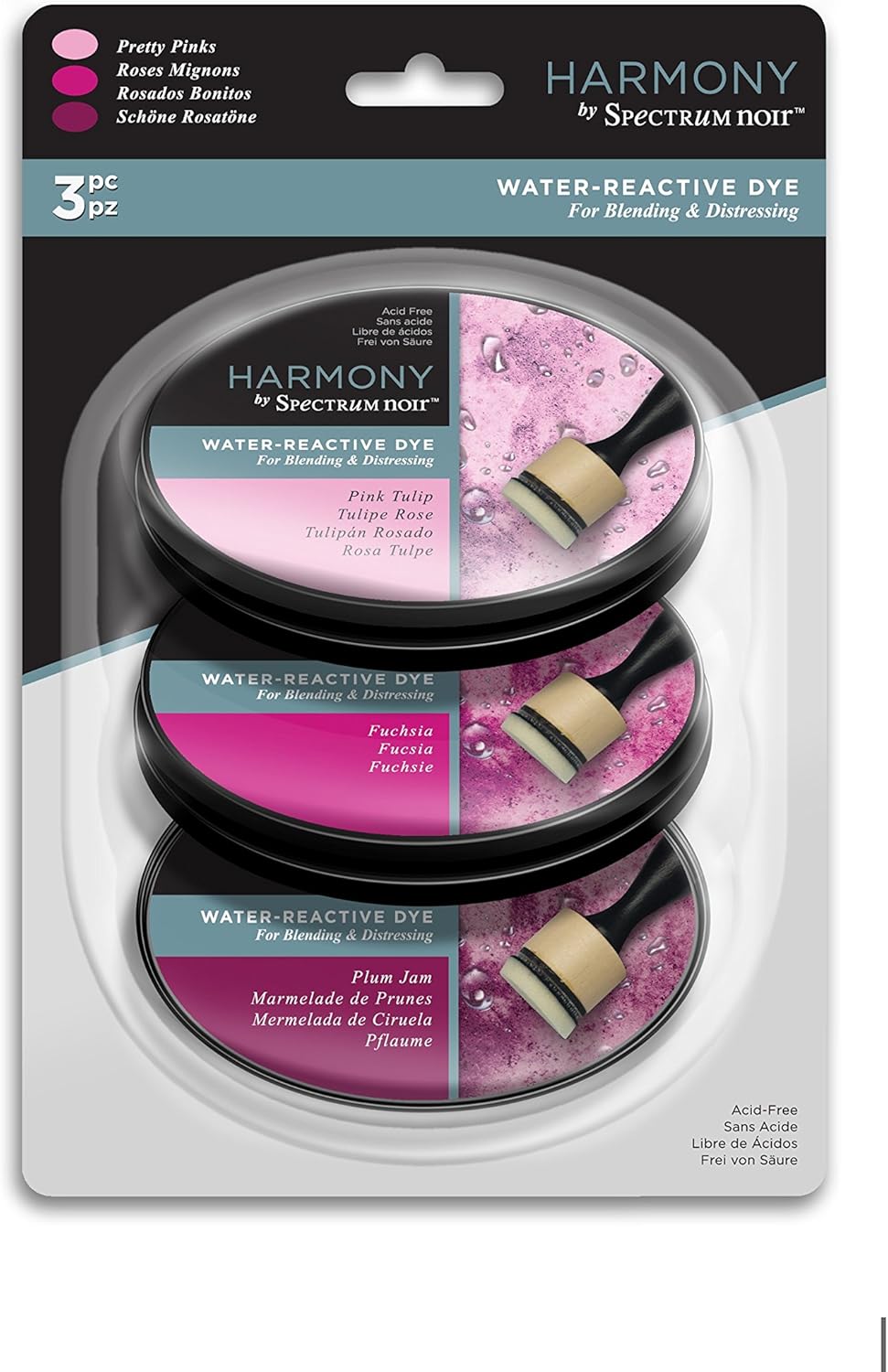 Amazon.com: Spectrum Noir Harmony 3PC (Pretty Pinks) Water Reactive Ink ...